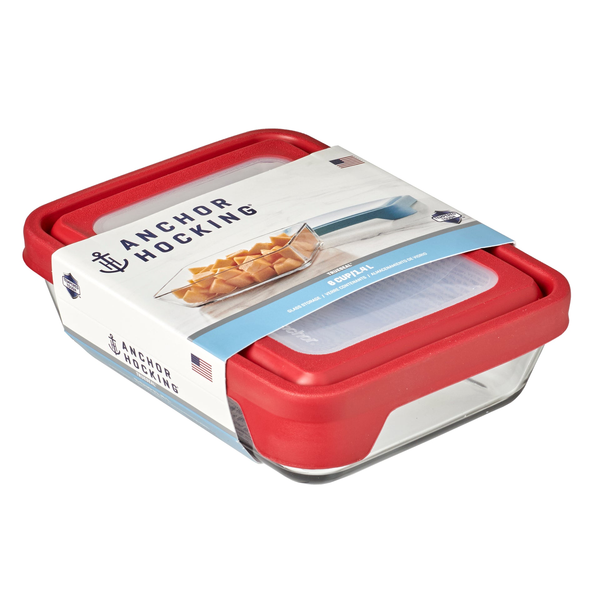Anchor Hocking® TrueSeal™ Storage Rectangle 6 cup w/Cherry Lid – Global ...
