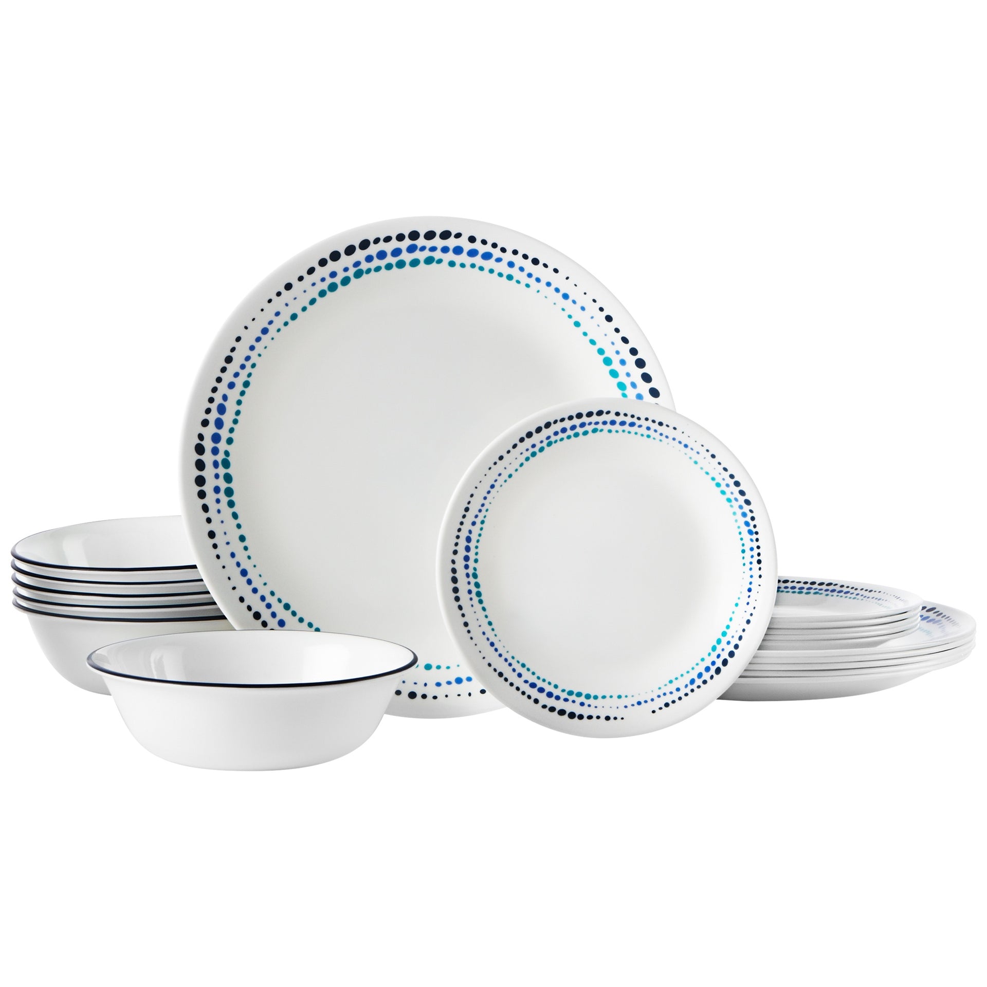 Corelle® Ocean Blues 18 Piece Dinner Set – Global Kitchen Brands ...