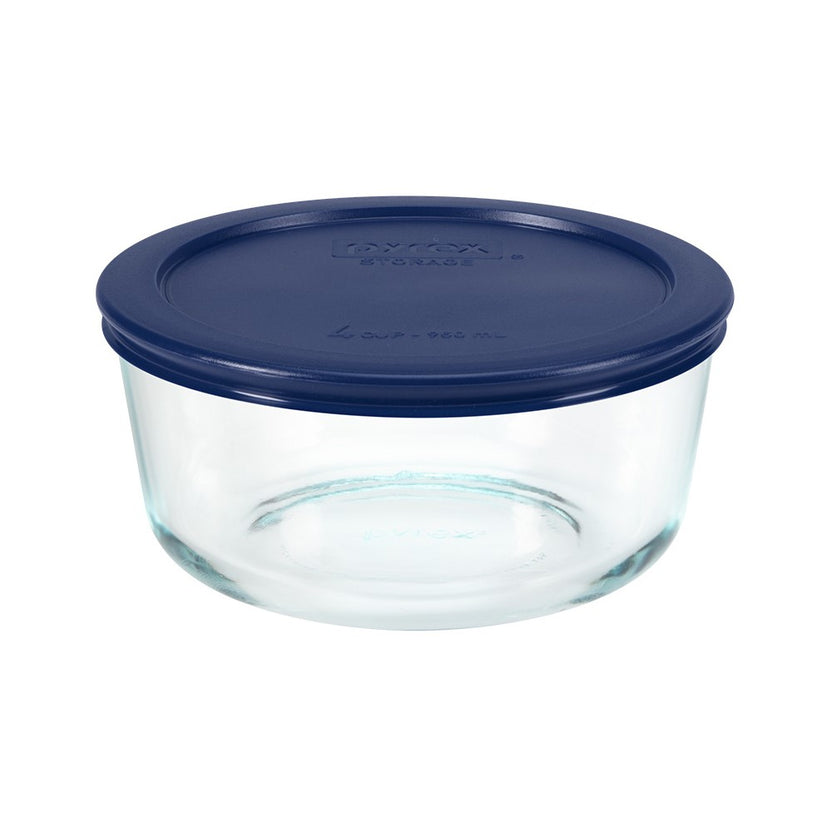 Pyrex Simply Storage Blue Lid 4 Cup Round – Global Kitchen Brands ...