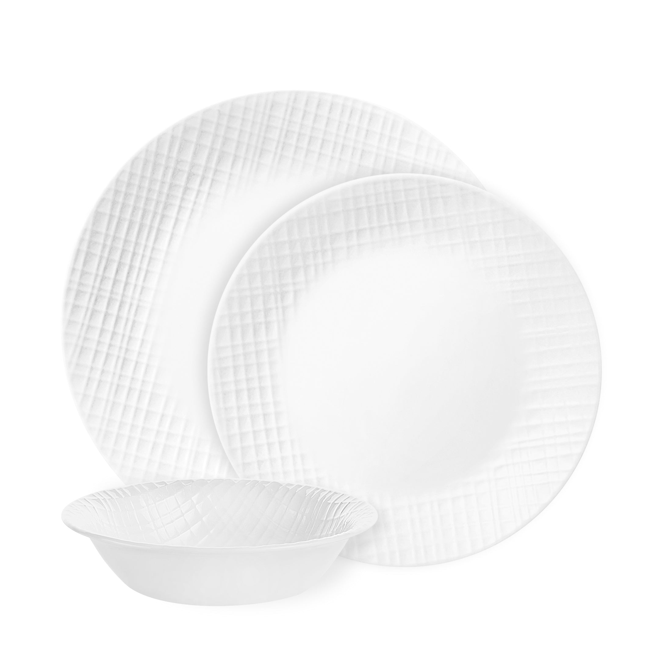 Corelle® Linen Weave 12 Piece Dinner Set – Global Kitchen Brands ...