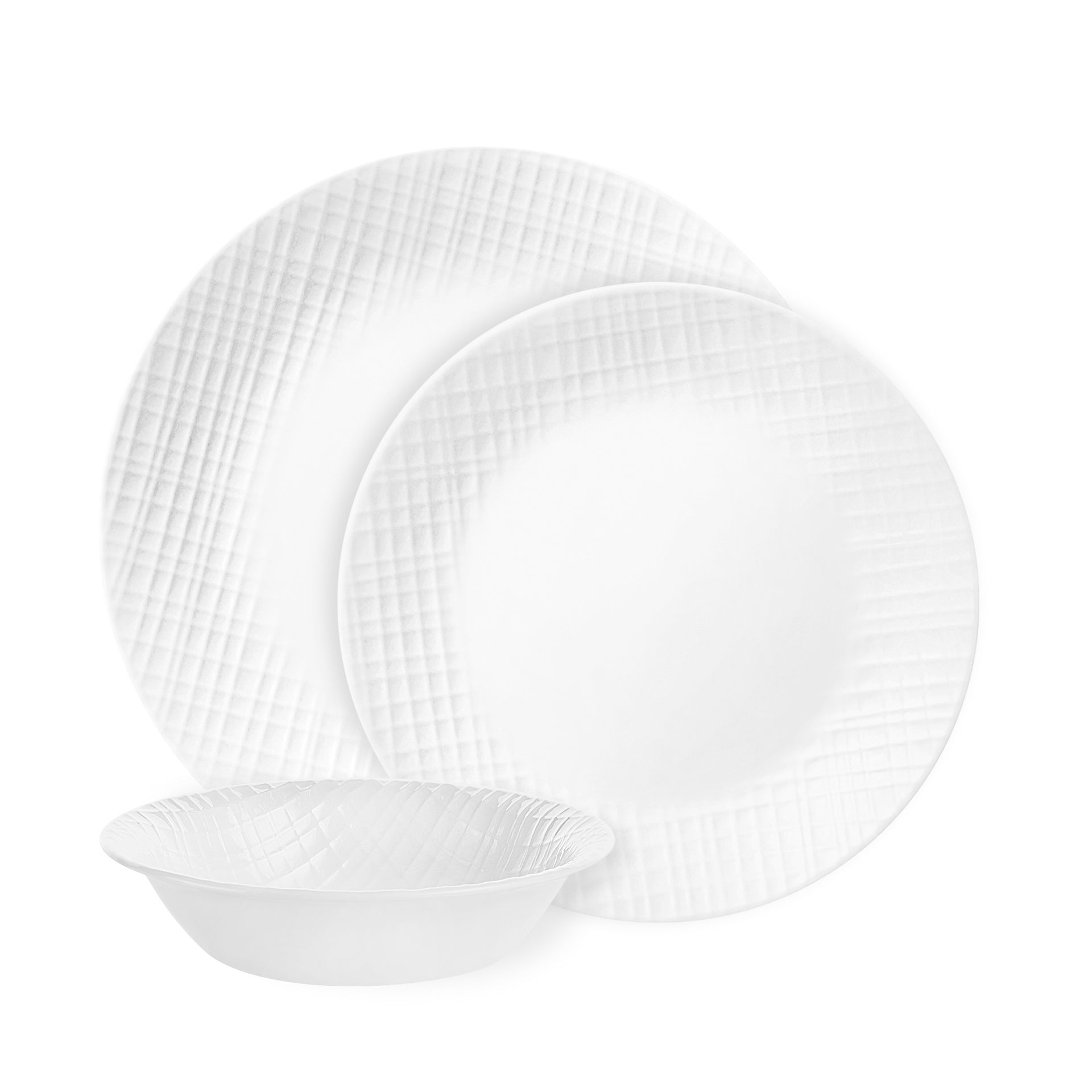 Corelle® Linen Weave 12 Piece Dinner Set – Global Kitchen Brands ...