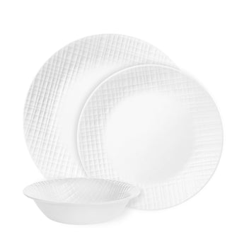 Corelle® Linen Weave 12 Piece Dinner Set – Global Kitchen Brands ...