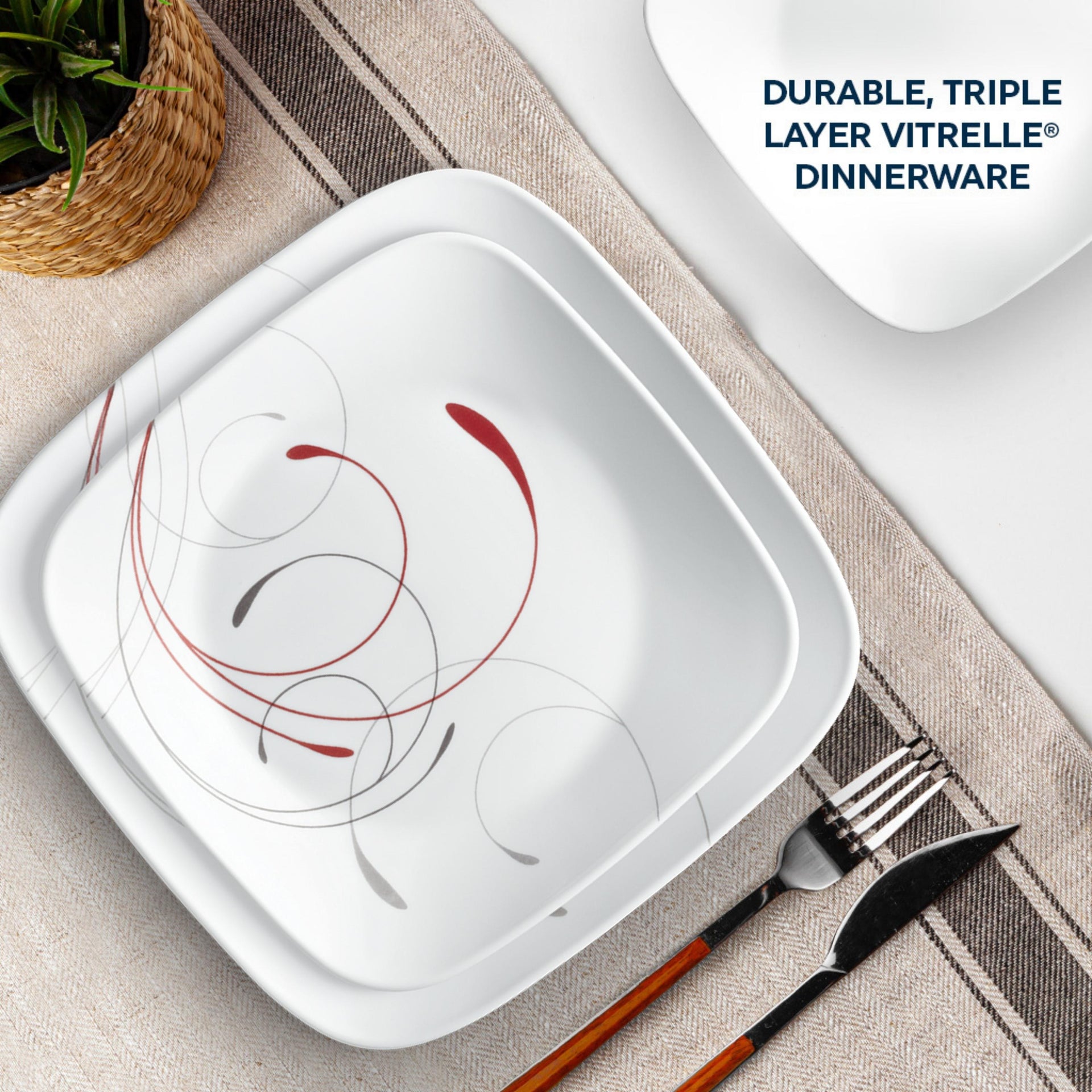 Corelle® Square Splendor 12 Piece Dinner Set – Global Kitchen Brands ...