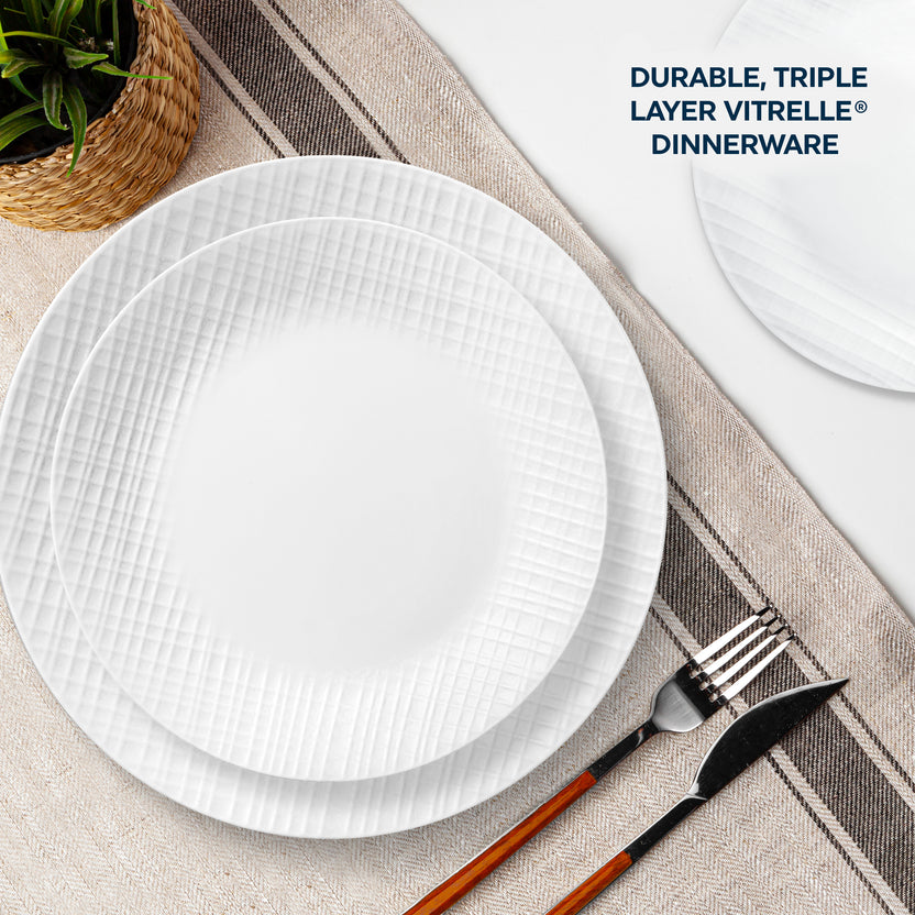 Corelle® Linen Weave 12 Piece Dinner Set – Global Kitchen Brands ...