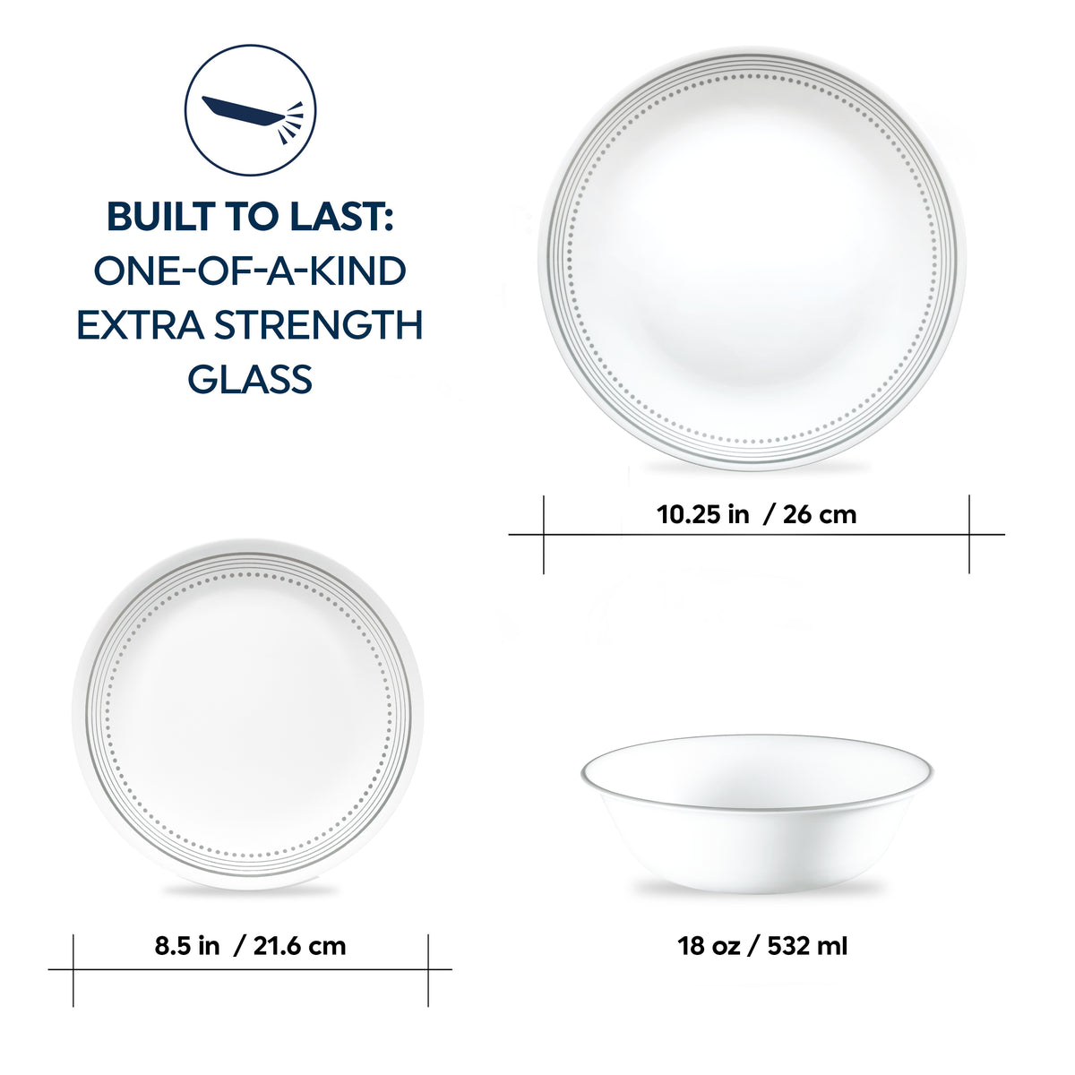 Corelle® Mystic Gray 12 Piece Dinner Set – Global Kitchen Brands ...