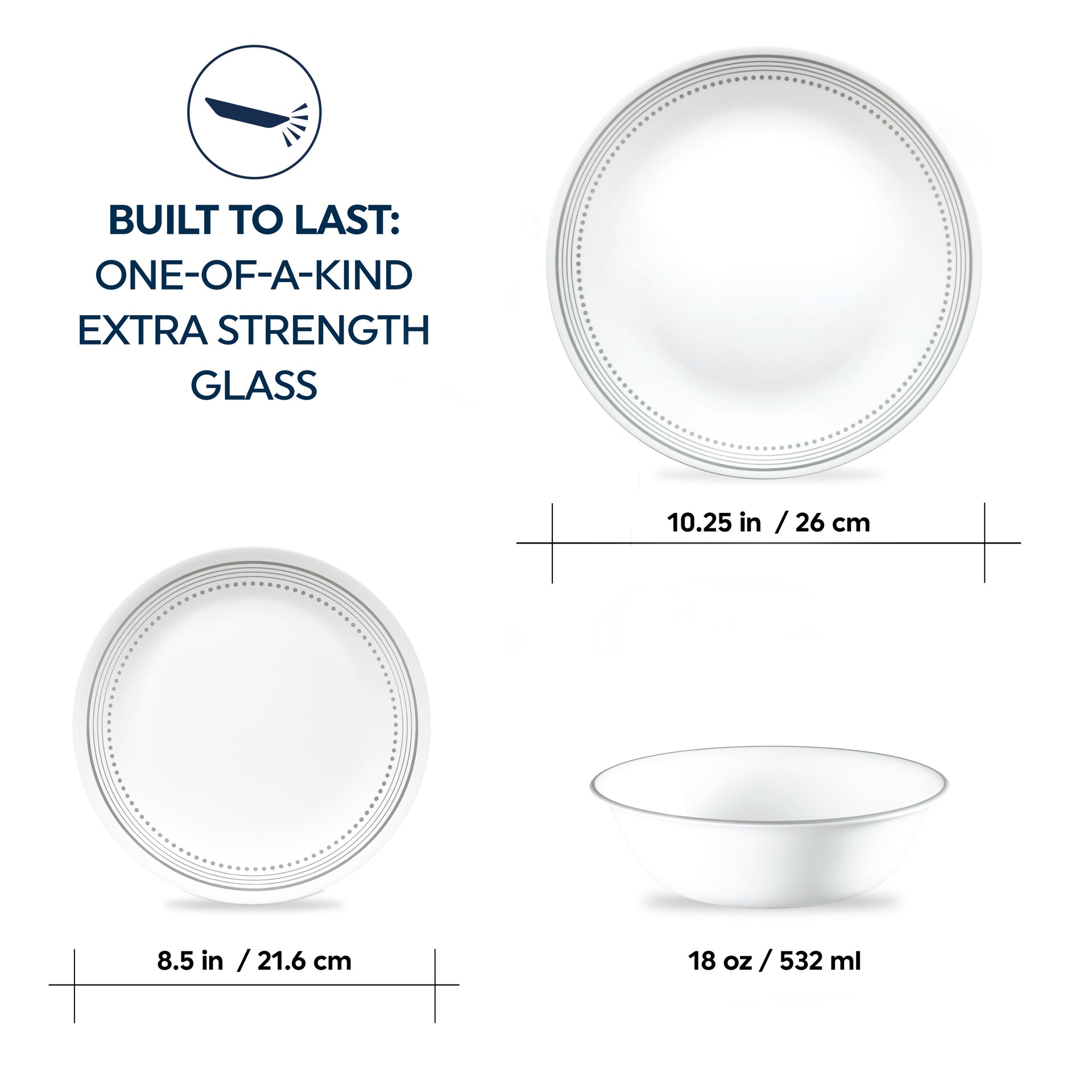 Corelle® Mystic Gray 12 Piece Dinner Set – Global Kitchen Brands ...